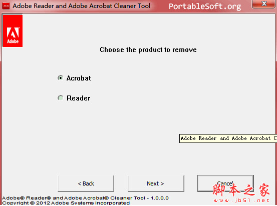 Adobe Reader and Adobe Acrobat Cleaner Tool(专用强制卸载工具) 1.0 英文安装版 下载-脚本之家