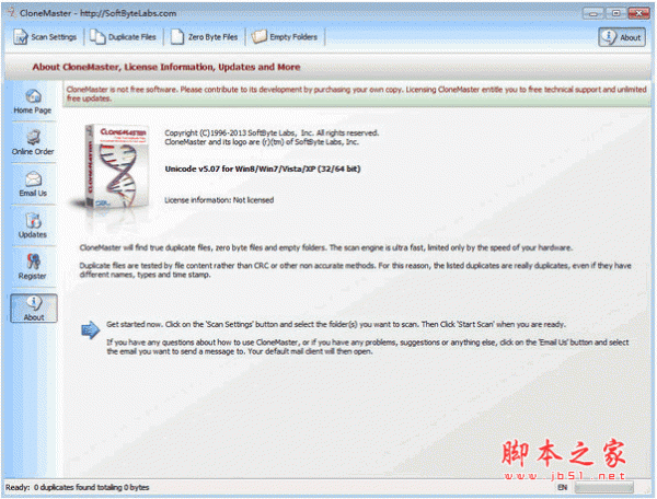 CloneMaster(电脑重复文件清理工具) v5.0.7 英文安装免费版 下载-脚本之家