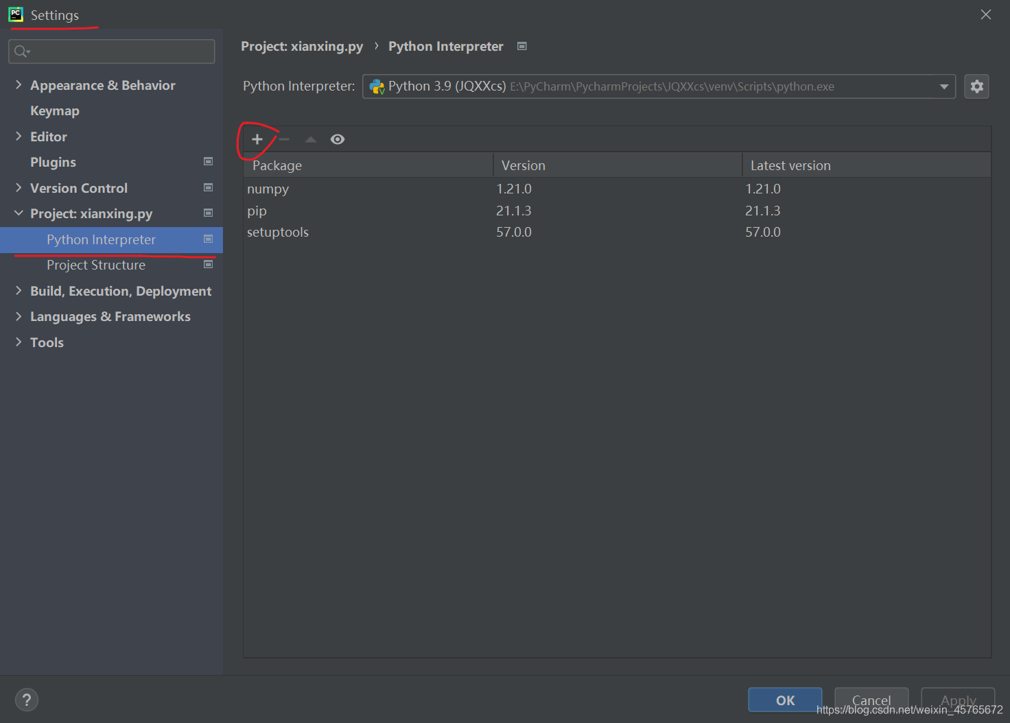 PyCharm numpy python 